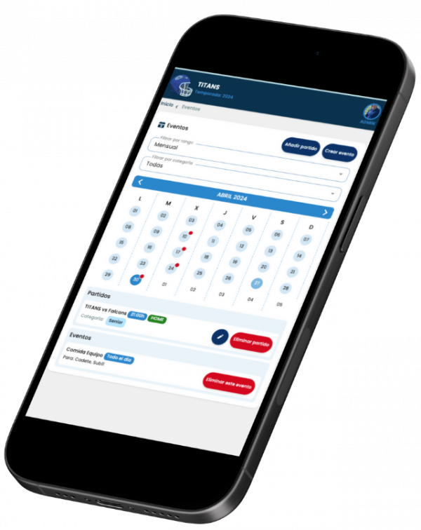 Herramienta de gestión equipos de football americano - Cloob App