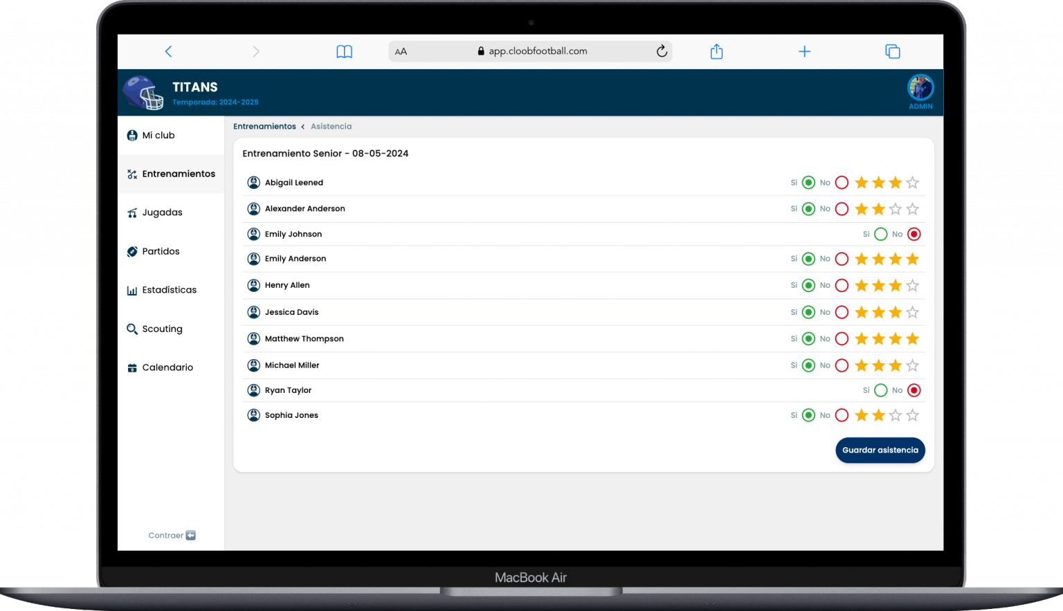 Planificación Entrenamientos - Cloob Football